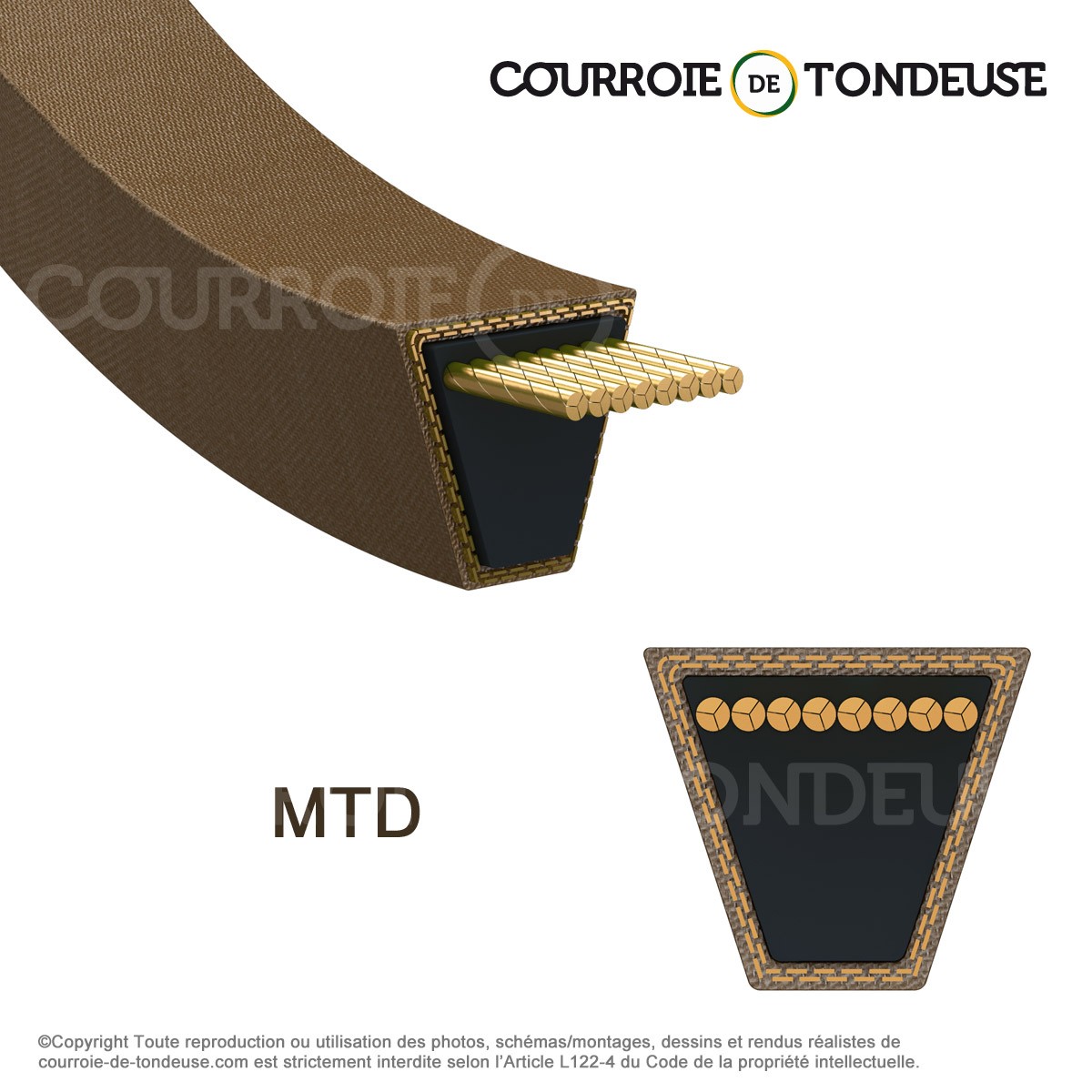 Courroie de variateur à boite MTD 7540241 | Courroie de Tondeuse